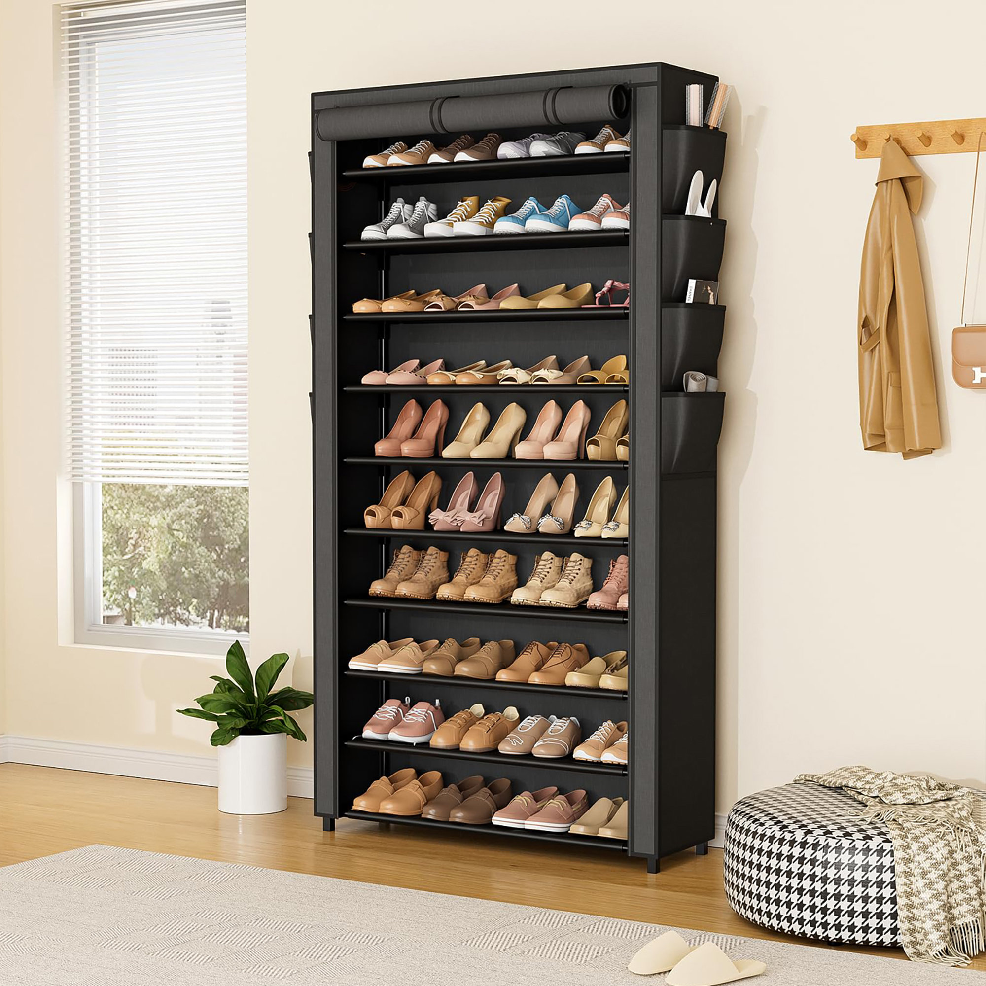 Latitude Run® Tall Shoe Rack with Cover - Wayfair Canada