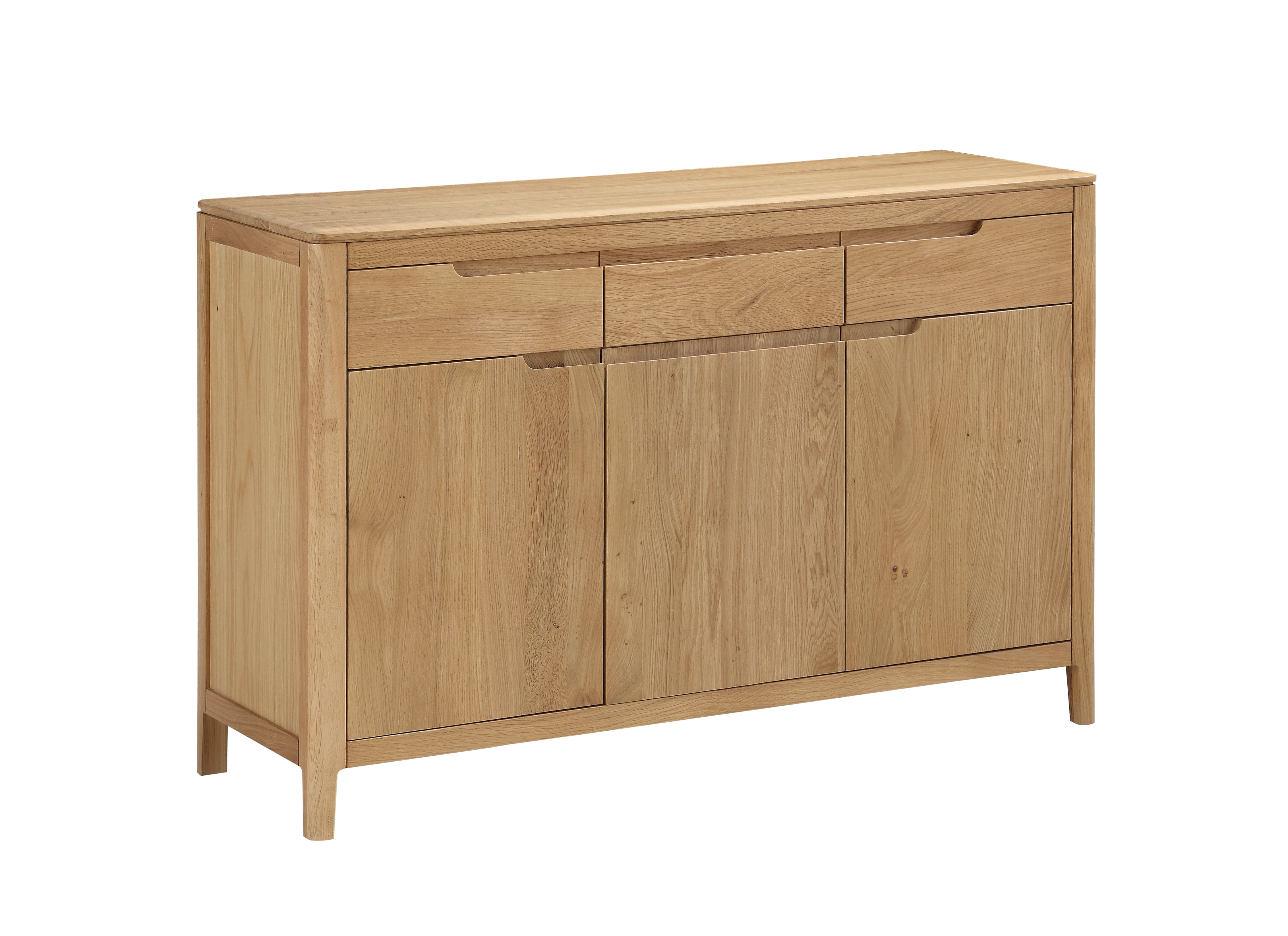 Fernleaf Remi 120 Cm Wide 3 Drawer Solid Oak Sideboard & Reviews ...