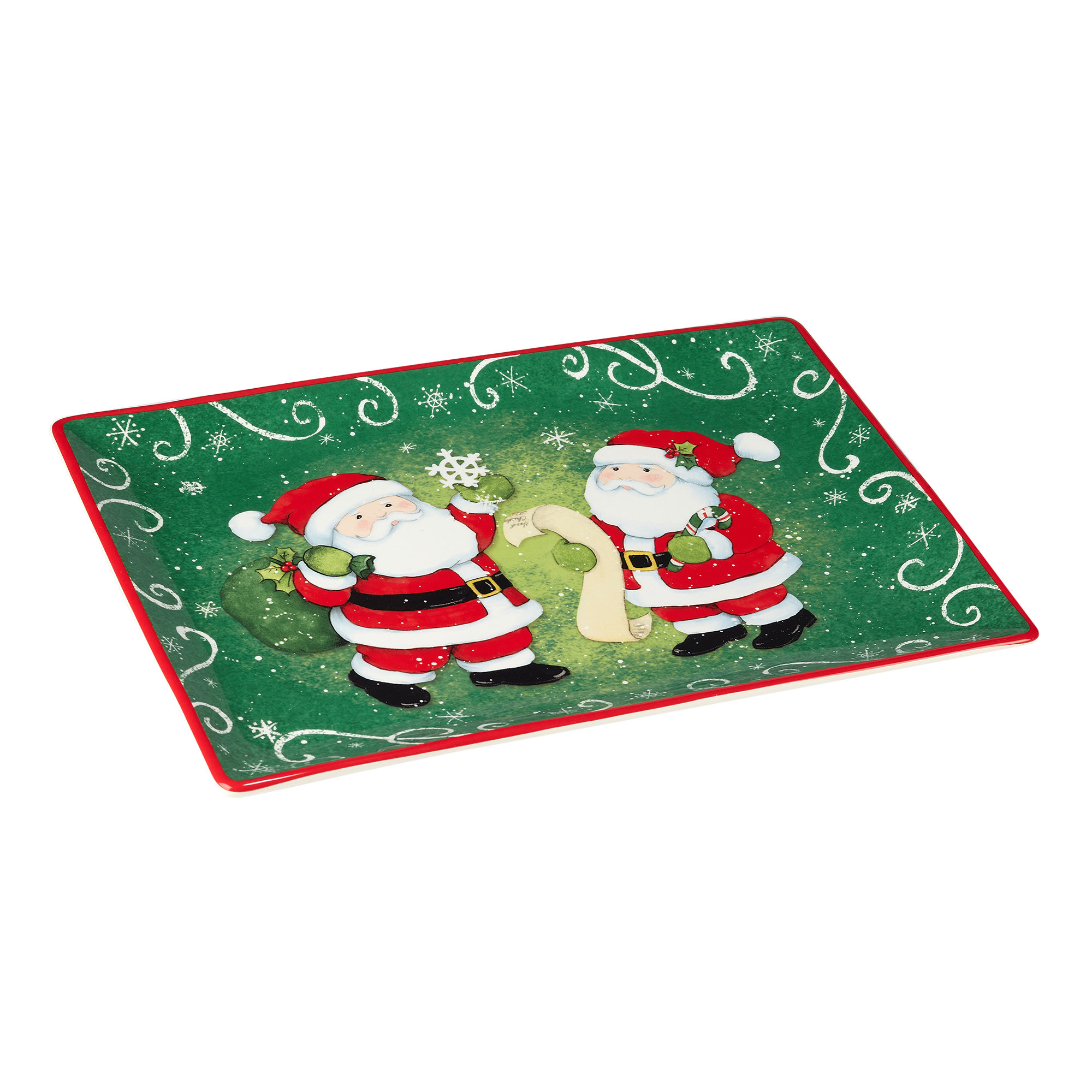 Certified International Holiday Magic Santa Rectangular Platter 14In X ...