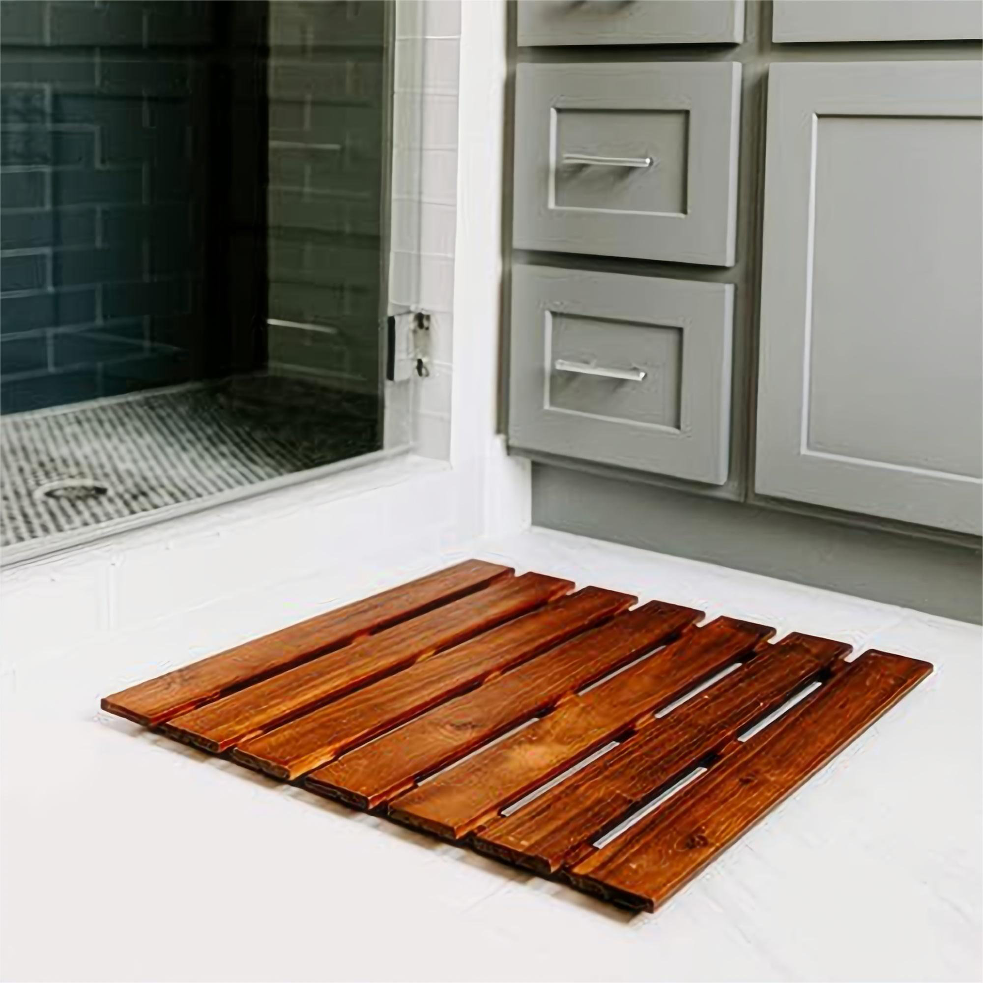 Loon Peak® Acacia Wooden Bath Mats -23 X 23 Inch Acacia Wood Indoor Or ...