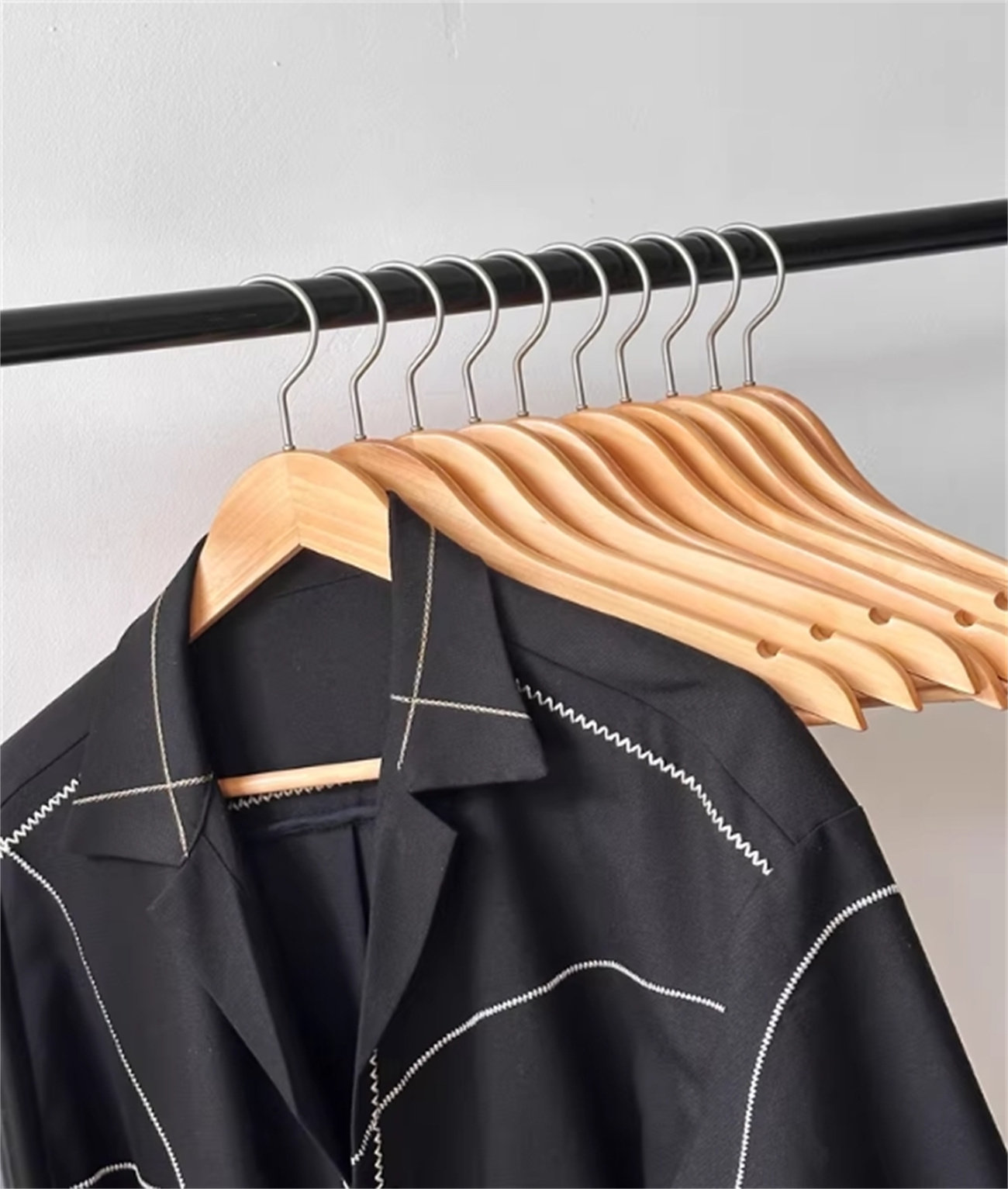 Rebrilliant Gentlemen's Choice Wide-Shoulder Wooden Hangers - Wayfair ...