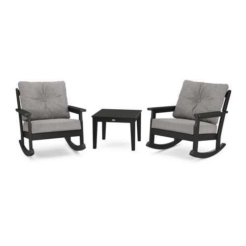 POLYWOOD® Vineyard 3-Piece Deep Seating Rocker Set & Reviews | Wayfair