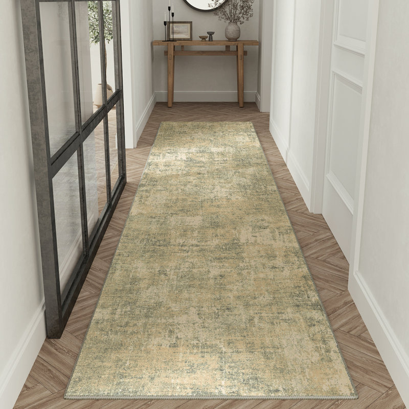 17 Stories Sarah Machine Washable Abstract Area Rug with Non-Slip ...