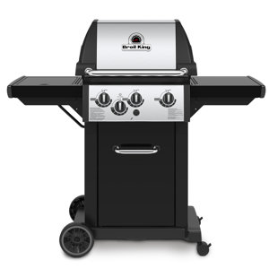 Broil King Monarch 340 3-Burner Gas Grill in Black with Side Burner ...