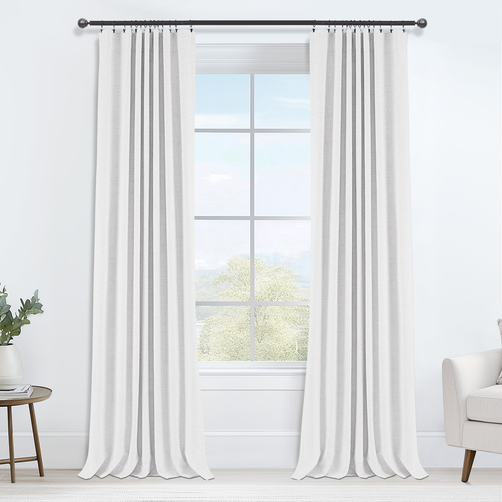 Wade Logan® Birglinde Faux Linen Textured Thermal 100% Blackout ...