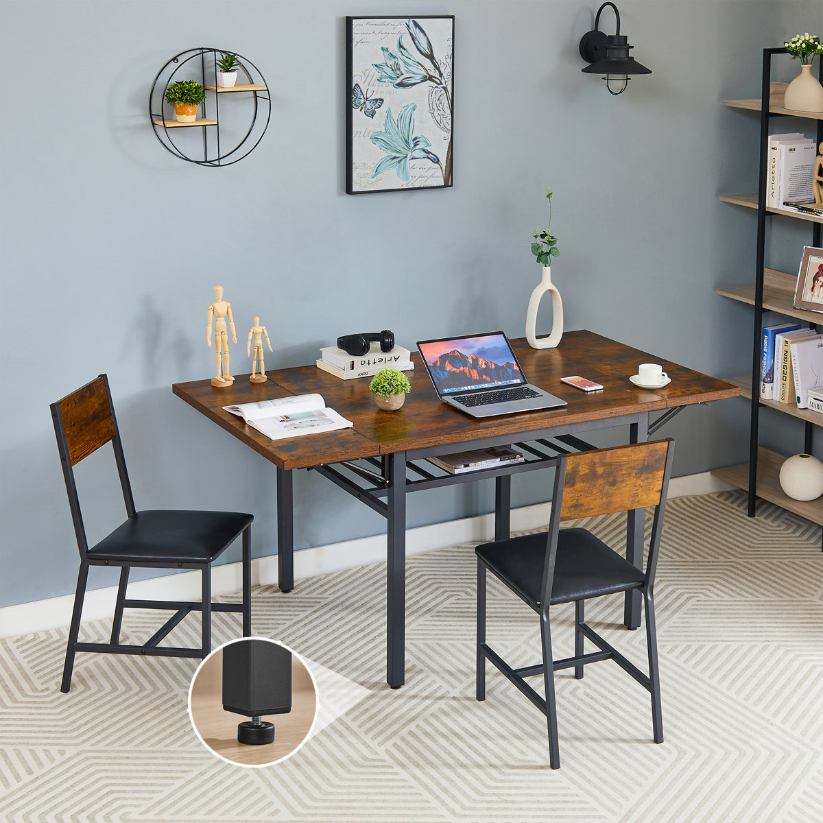 17 Stories Folding Dining Table, 1.2 inches thick table top, for Dining ...