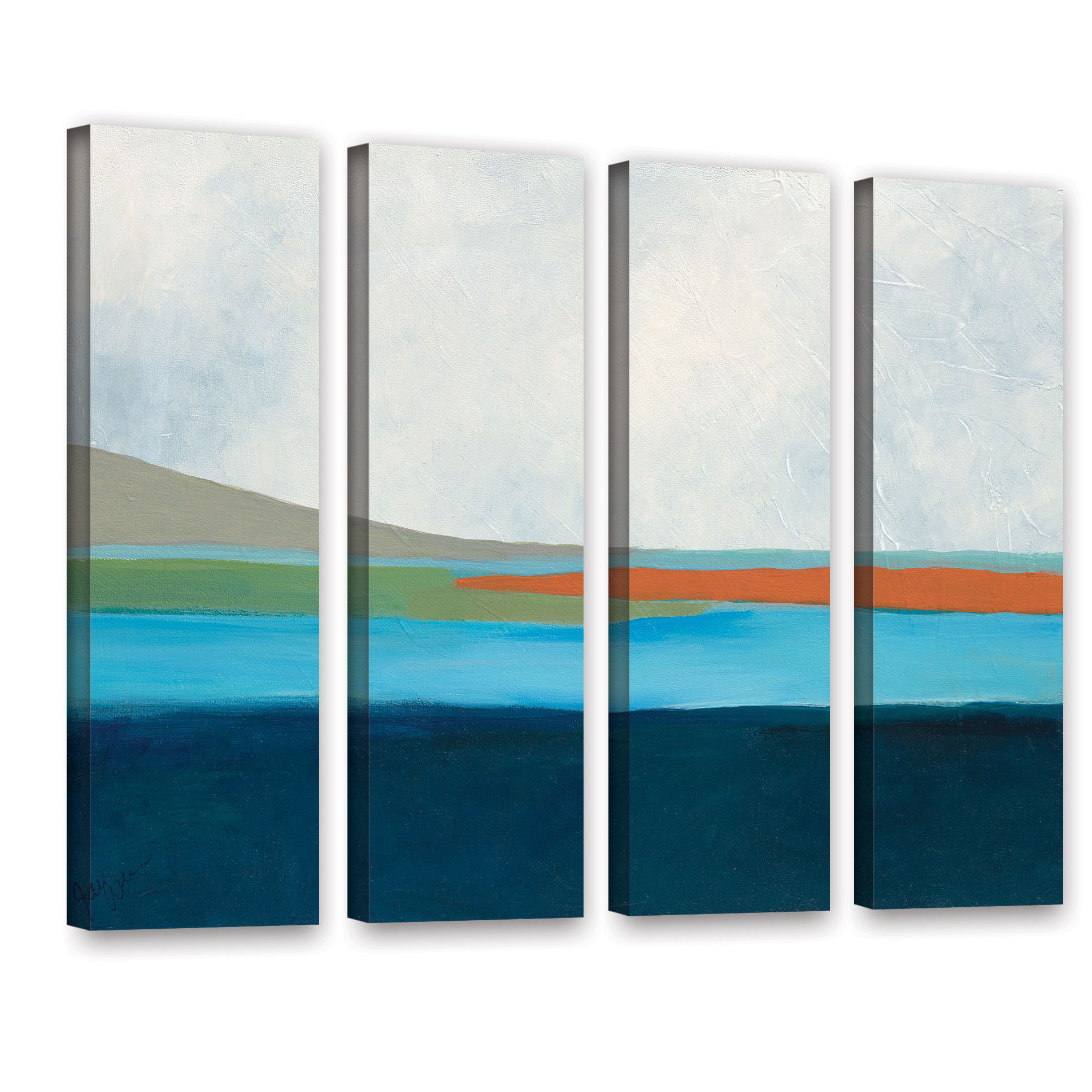 Ebern Designs 'Layered Earth 4' by Jan Weiss 4 Piece Painting Print on ...