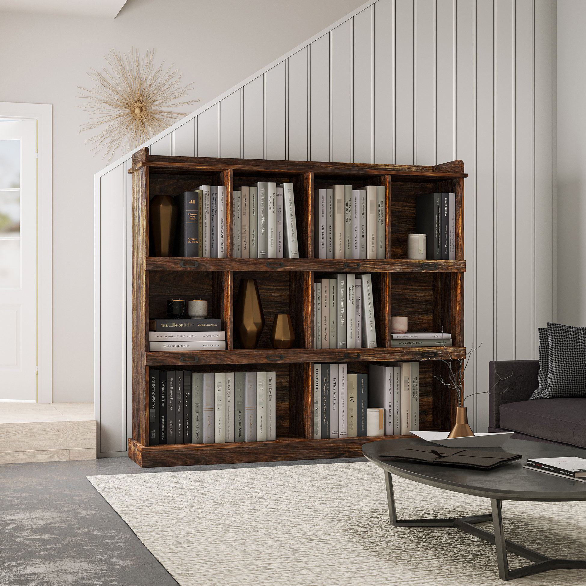 Latitude Run® White 10-shelf Bookcase For Bedroom Decoration - 54.16 ...