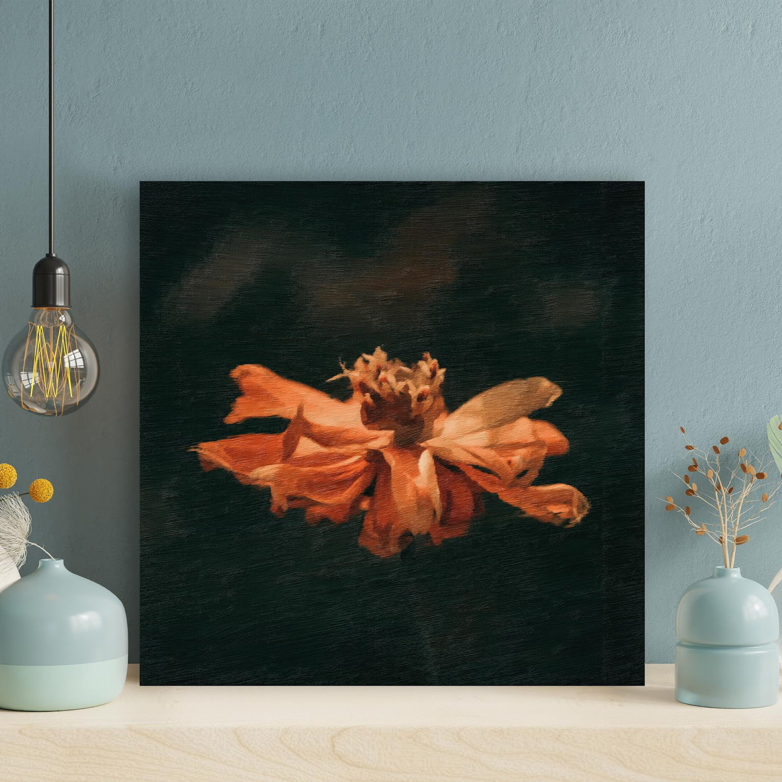 Red Barrel Studio Drooping Orange Flower In The Dark - 1 Piece ...