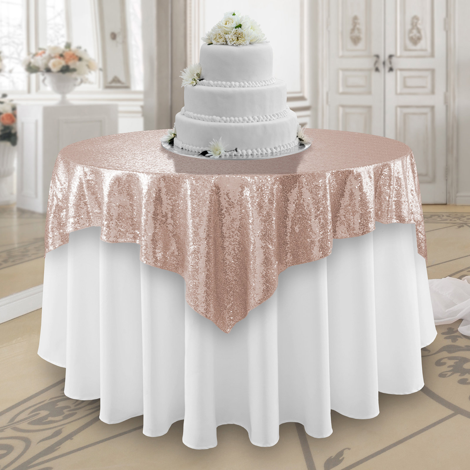 Mercer41 Bodiam Square Sequin Table Overlay & Reviews | Wayfair