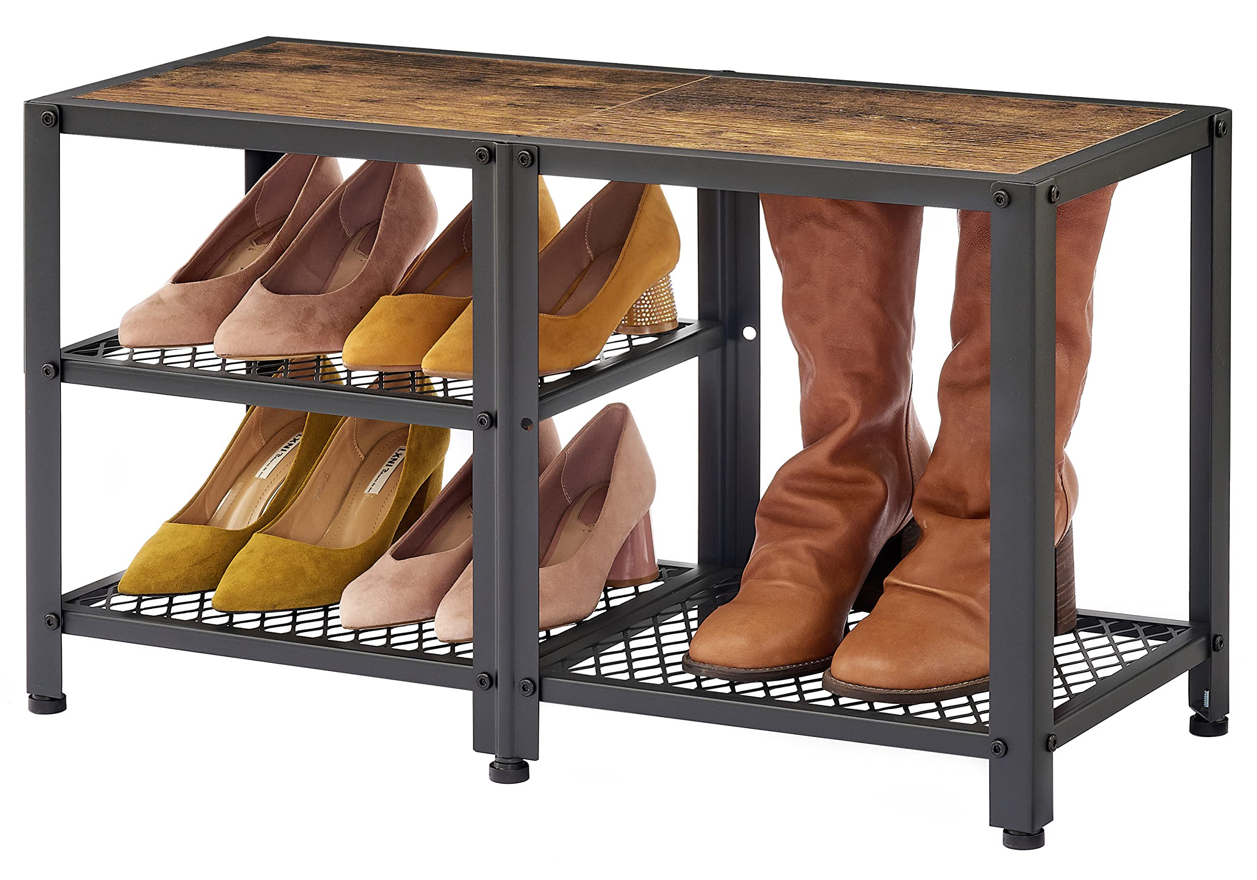 17 Stories 3-Tier Shoe Bench, Shoe Rack For Entryway, Small Shoe ...