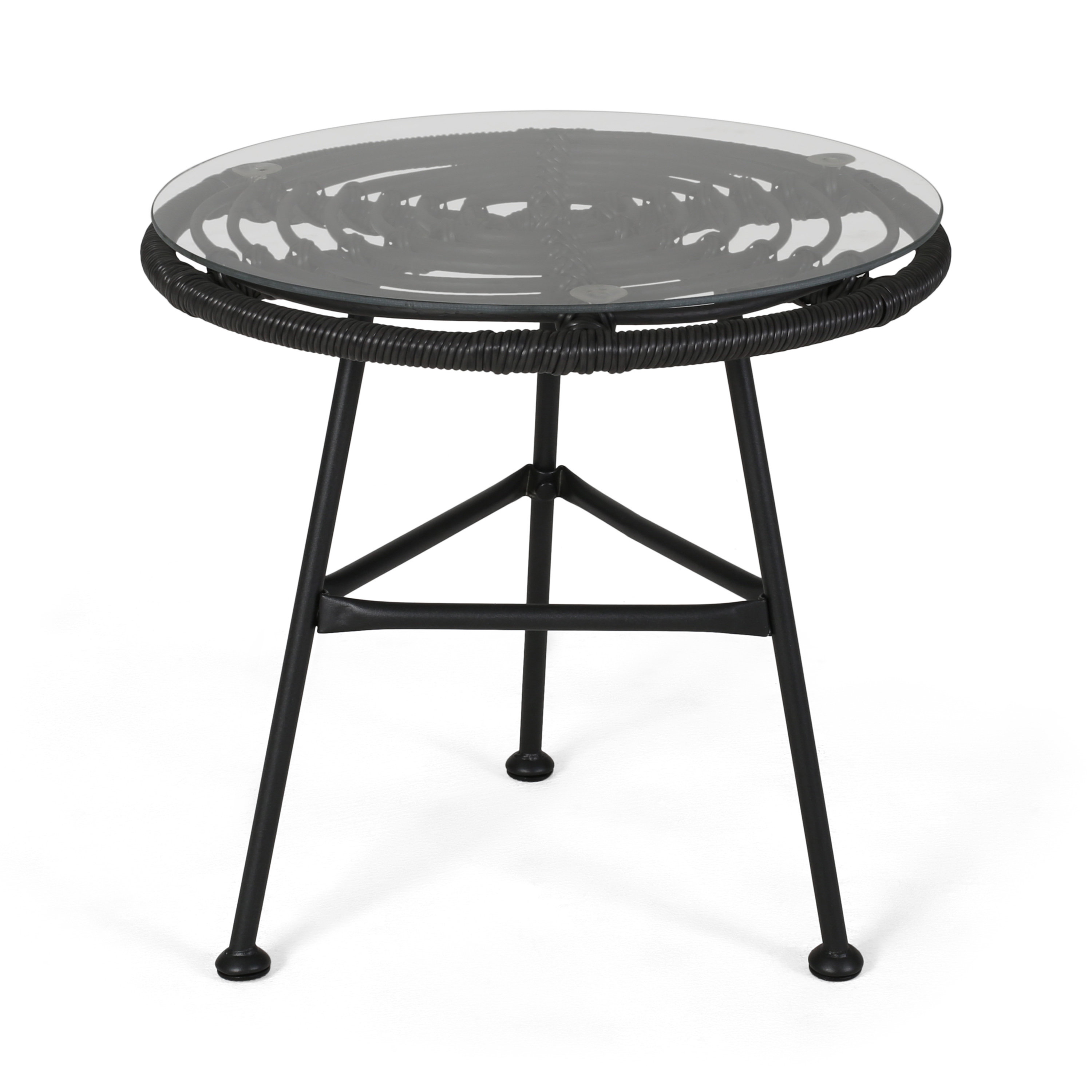 George Oliver Round Outdoor Side Table, Accent End Table with Top ...