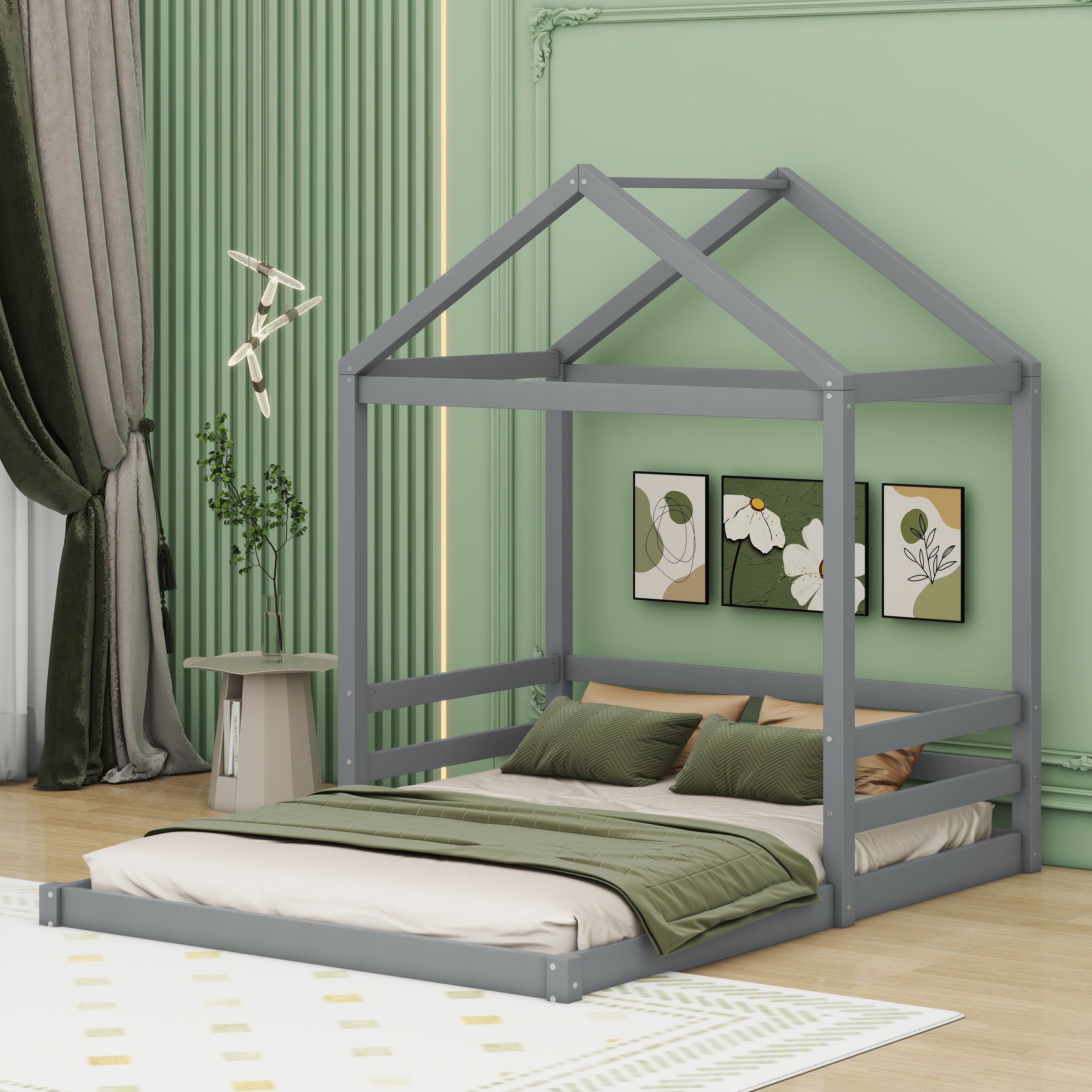 Harper Orchard Wood Full Size House Bed With Guardrail - Wayfair Canada