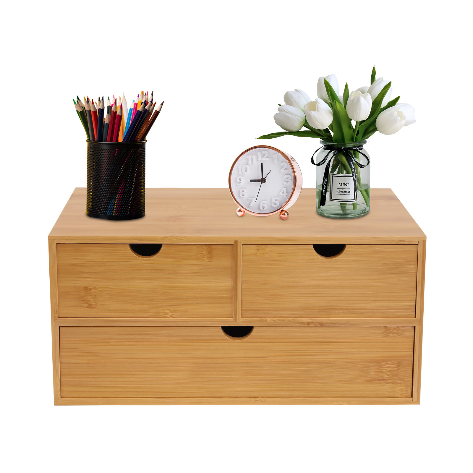 Millwood Pines Mini Bamboo Desk Tabletop Storage Organizer & Reviews ...