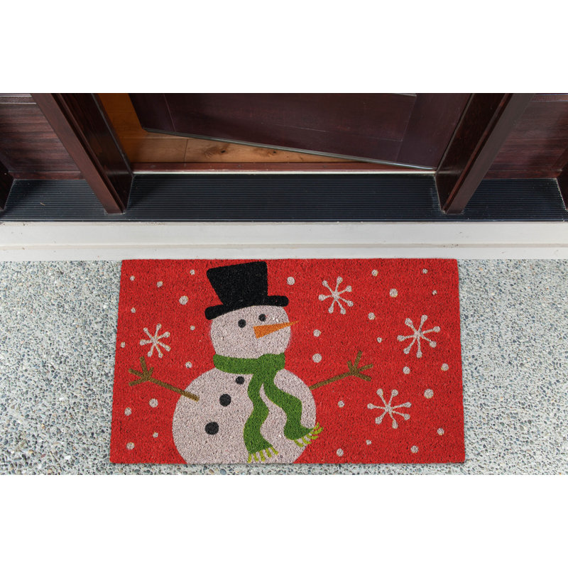 The Holiday Aisle® Swifton Snowman 30 in. x 18 in. Non-Slip Outdoor ...