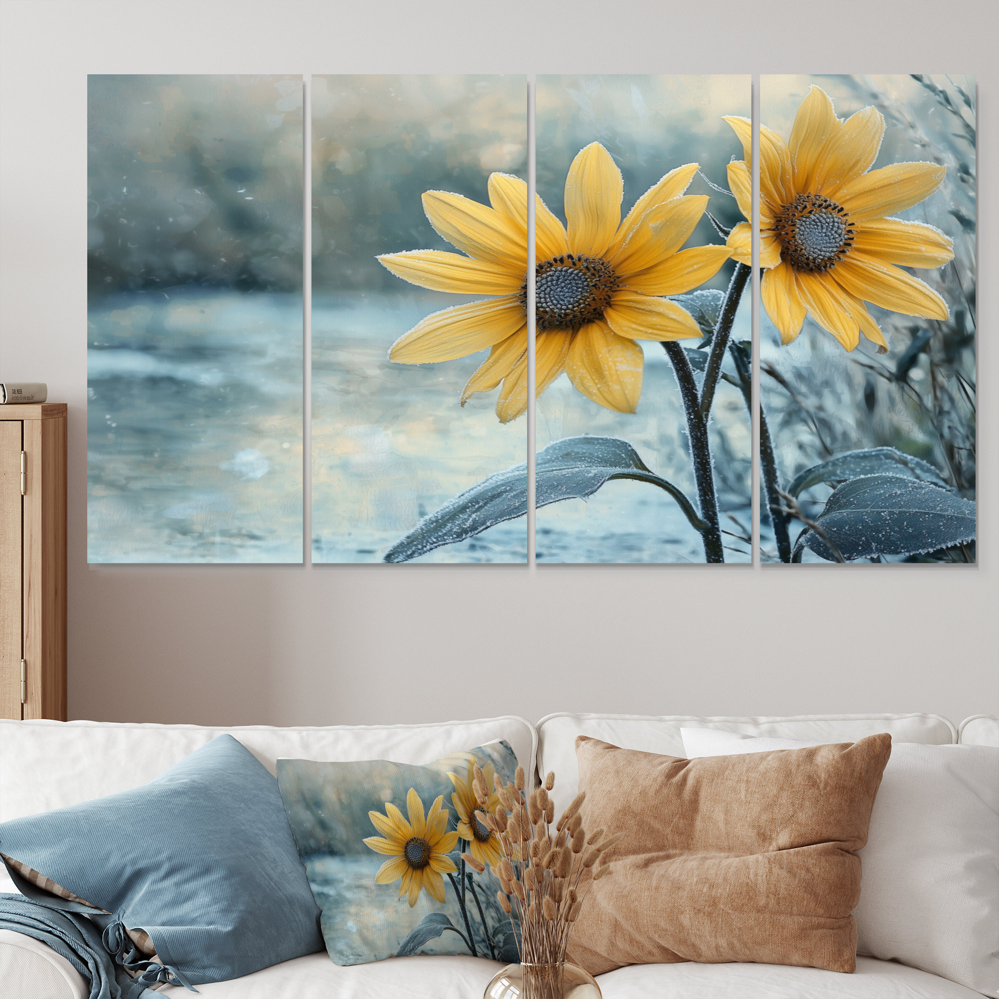 August Grove® Sunflowers By The Frozen Pond II - Sunflowers Wall Decor ...