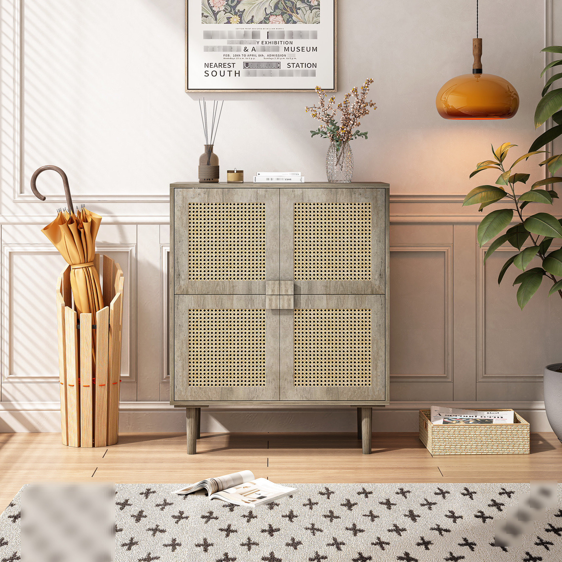 Wrought Studio™ Mesh 4-Doors Storage Cabinet For Office Documents ...