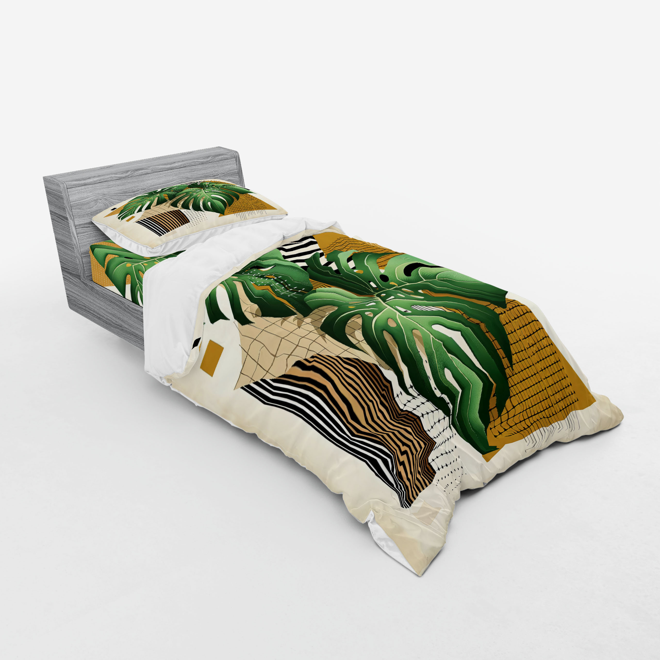 Ambesonne Monstera Bedding Set & Fern Green and Pale Coffee - Wayfair ...