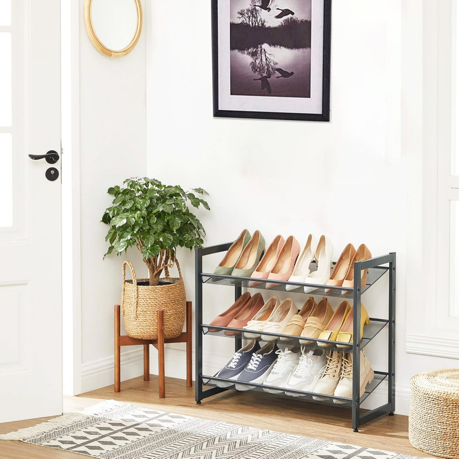 Rebrilliant 3-Tier Shoe Rack Storage | Wayfair