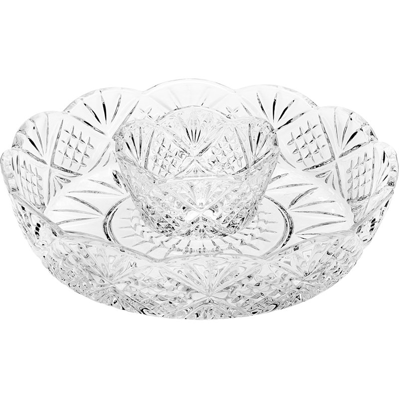 Godinger Silver Art Co Dublin Crystal Scalloped Mini Chip & Dip ...