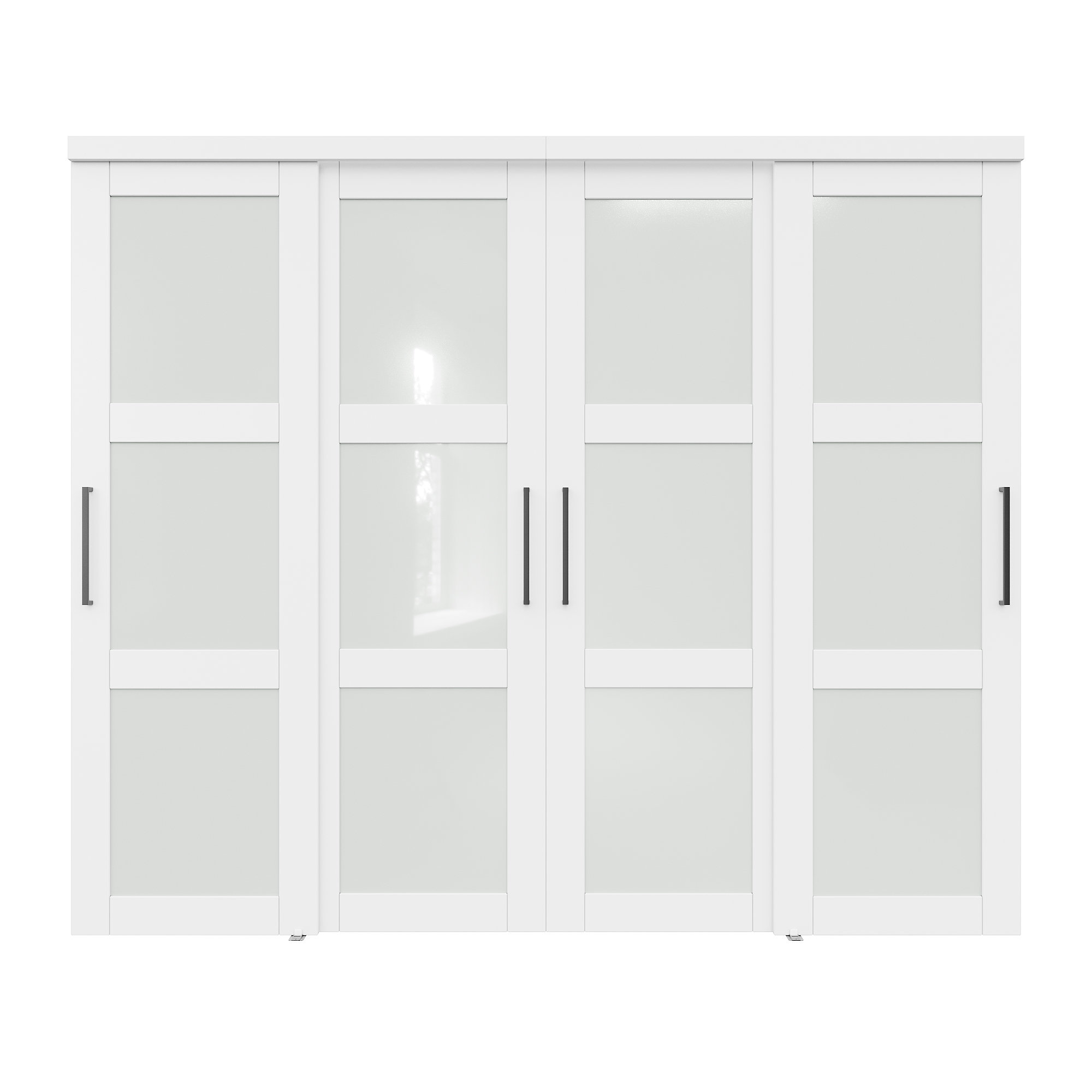 ARK DESIGN 80-Inch Frosted Glass Sliding Door - 3-Panel Laminated Room ...