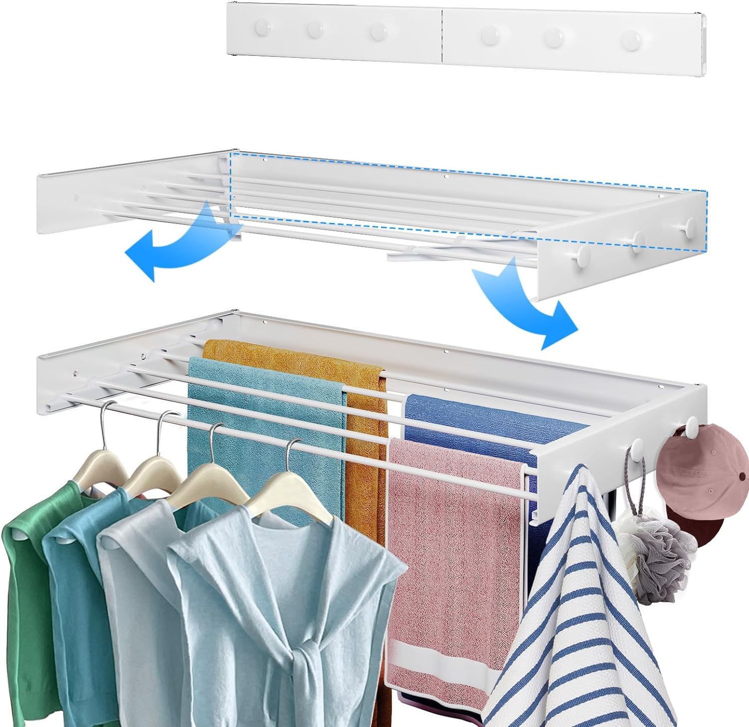 Rebrilliant Metal Wall-Mounted Drying Rack | Wayfair