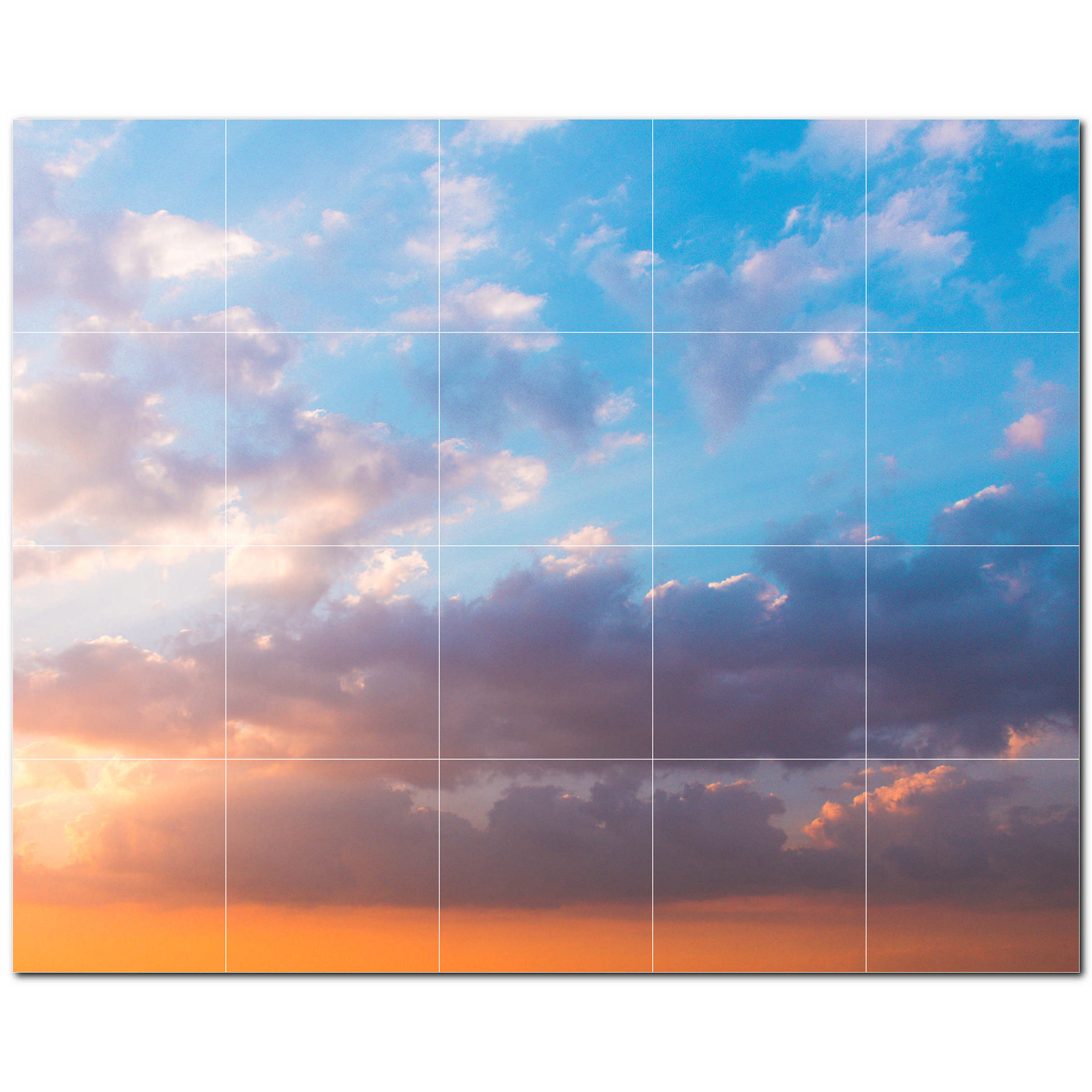 Picture-Tiles.com Clouds Photo 12'' x 12'' Satin Ceramic Decorative ...