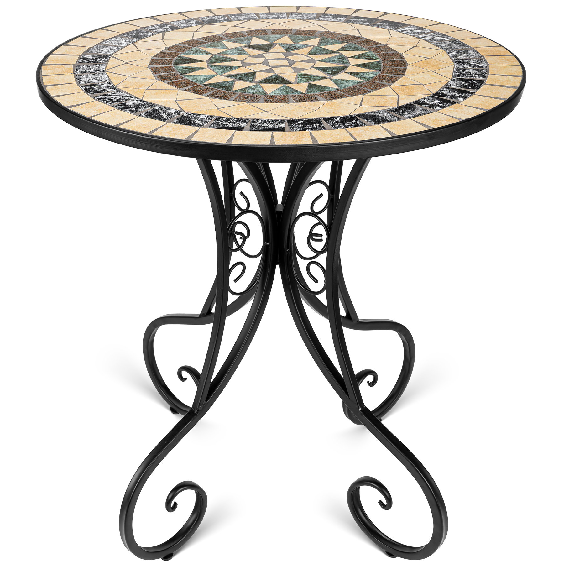 Charlton Home® Indoor/Outdoor Bistro Tables, 24" Round Mosaic Coffee ...