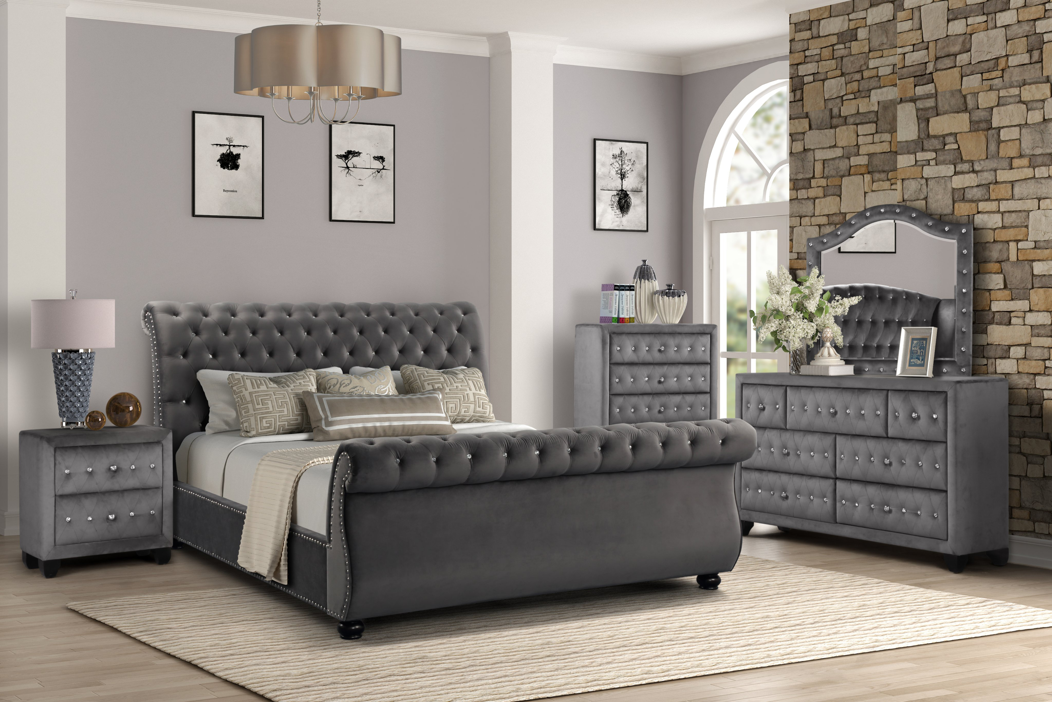 House of Hampton Kendall 5 Piece Bedroom Set, Grey - Wayfair Canada