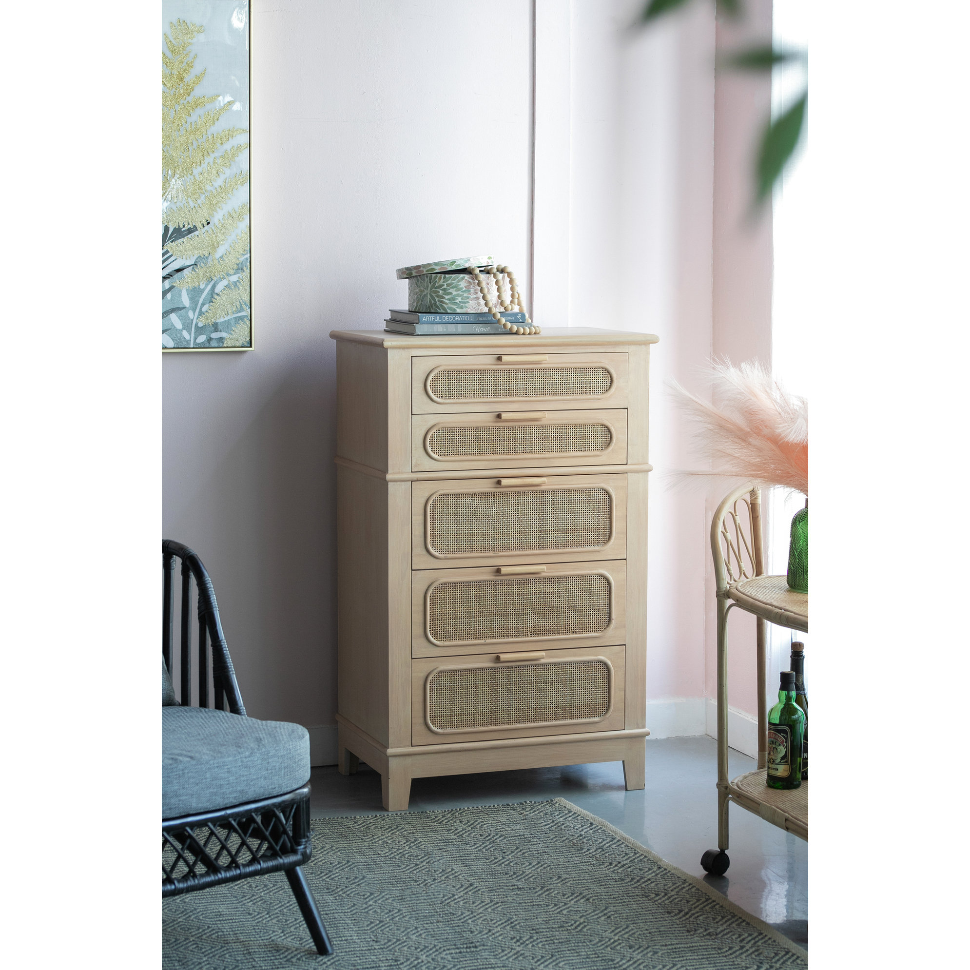 Bay Isle Home™ 29x18x46" Cabinet, Bohemian Mid-century Flair Chest ...