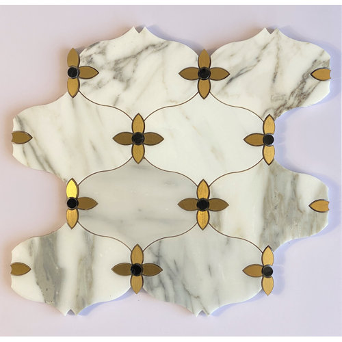 ES Stone Water Jet 14" x 13" Marble Mosaic Tile | Perigold