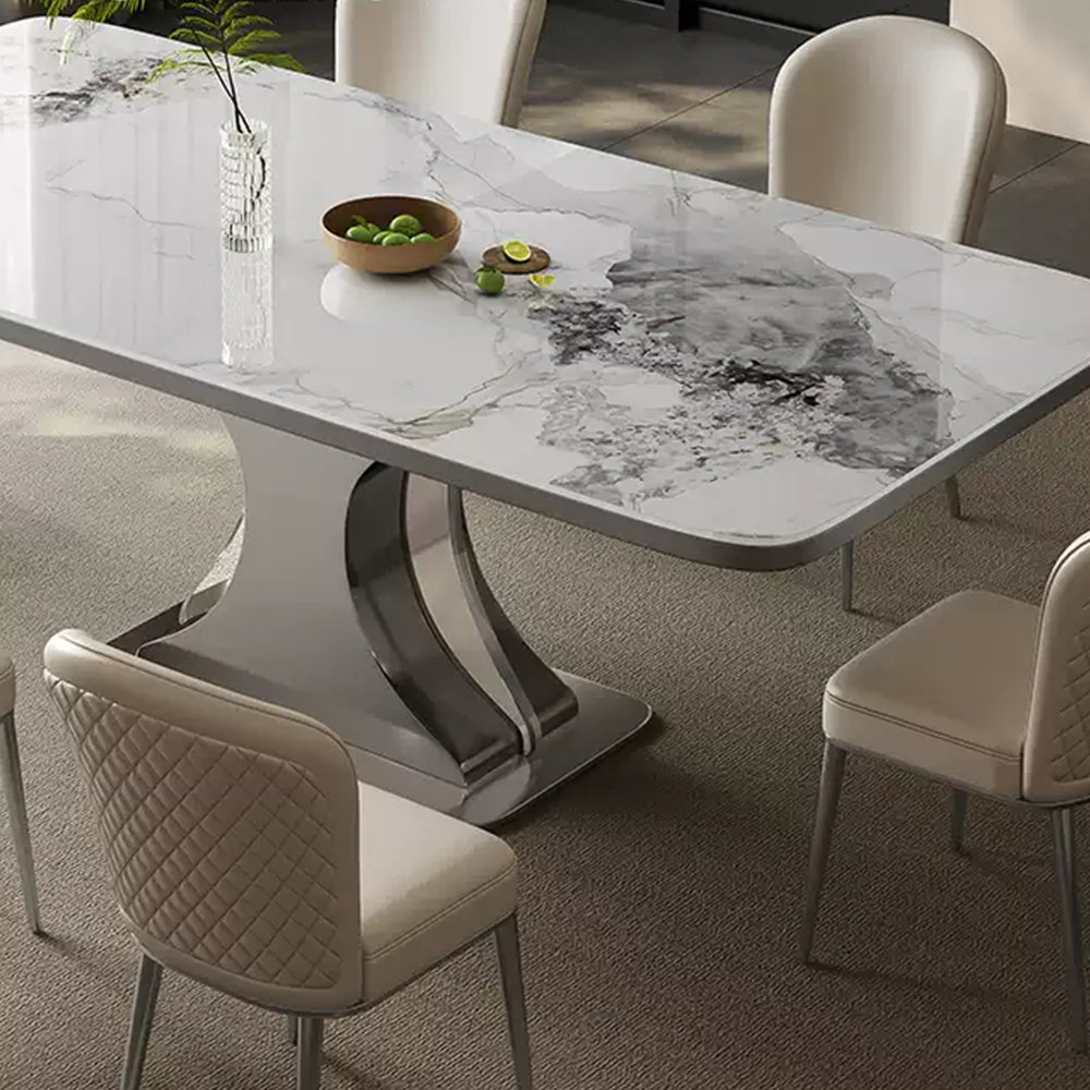 Orren Ellis Light luxury rectangular rock slab table | Wayfair