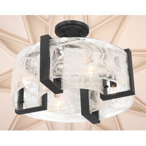 Orren Ellis Mersadies - 4 Light Semi Flush In Coal Finish | Wayfair