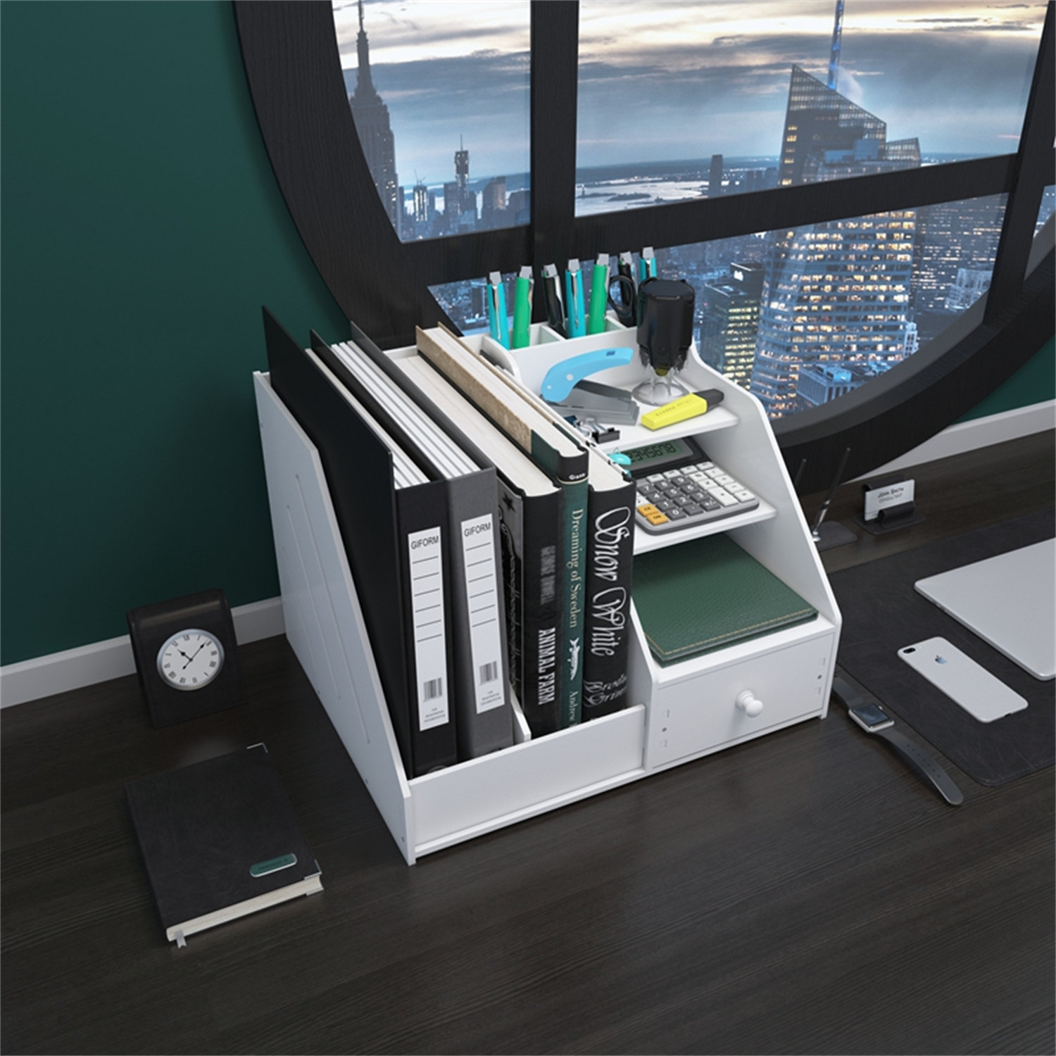 Hokku Designs Office File Shelf, Desktop Document Organizer, File Frame ...