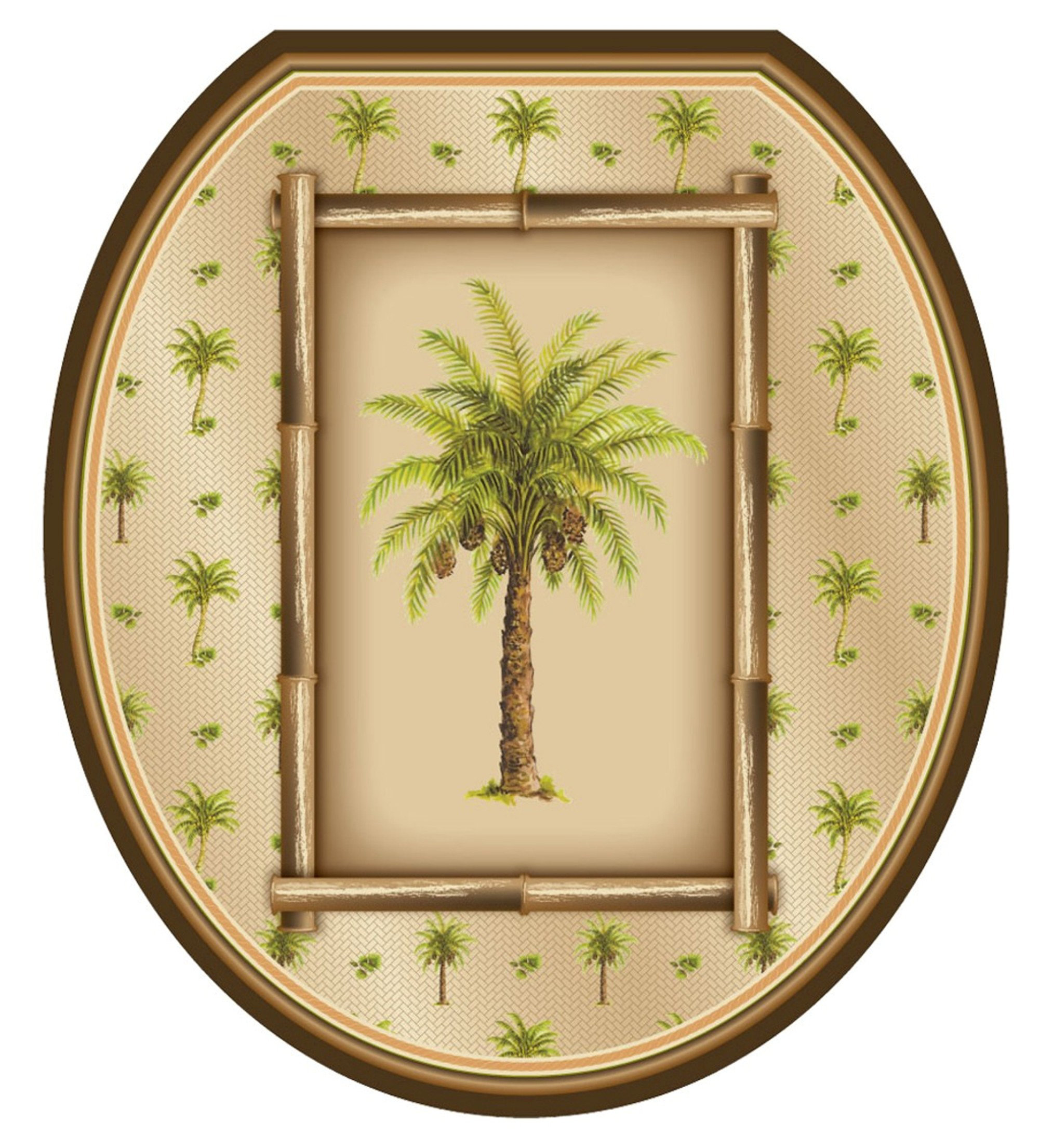 Toilet Tattoos Themes Bahamas Palm Tree Toilet Seat Decal – Coastal ...