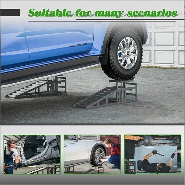 babevy Hydraulic Car Ramps, 4-position Adjustment, 5t 11000lbs Low ...