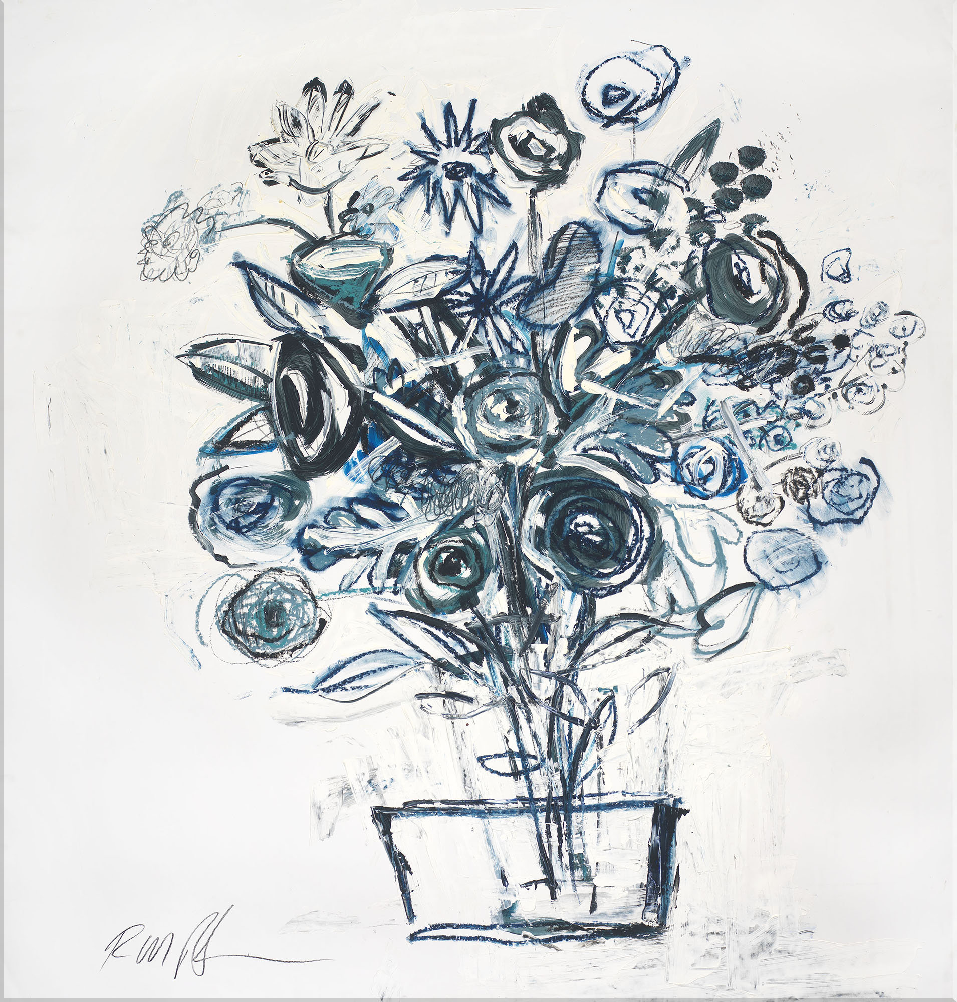 RFA Decor New Flower with Blue by Robert Robinson - Wrapped Canvas ...