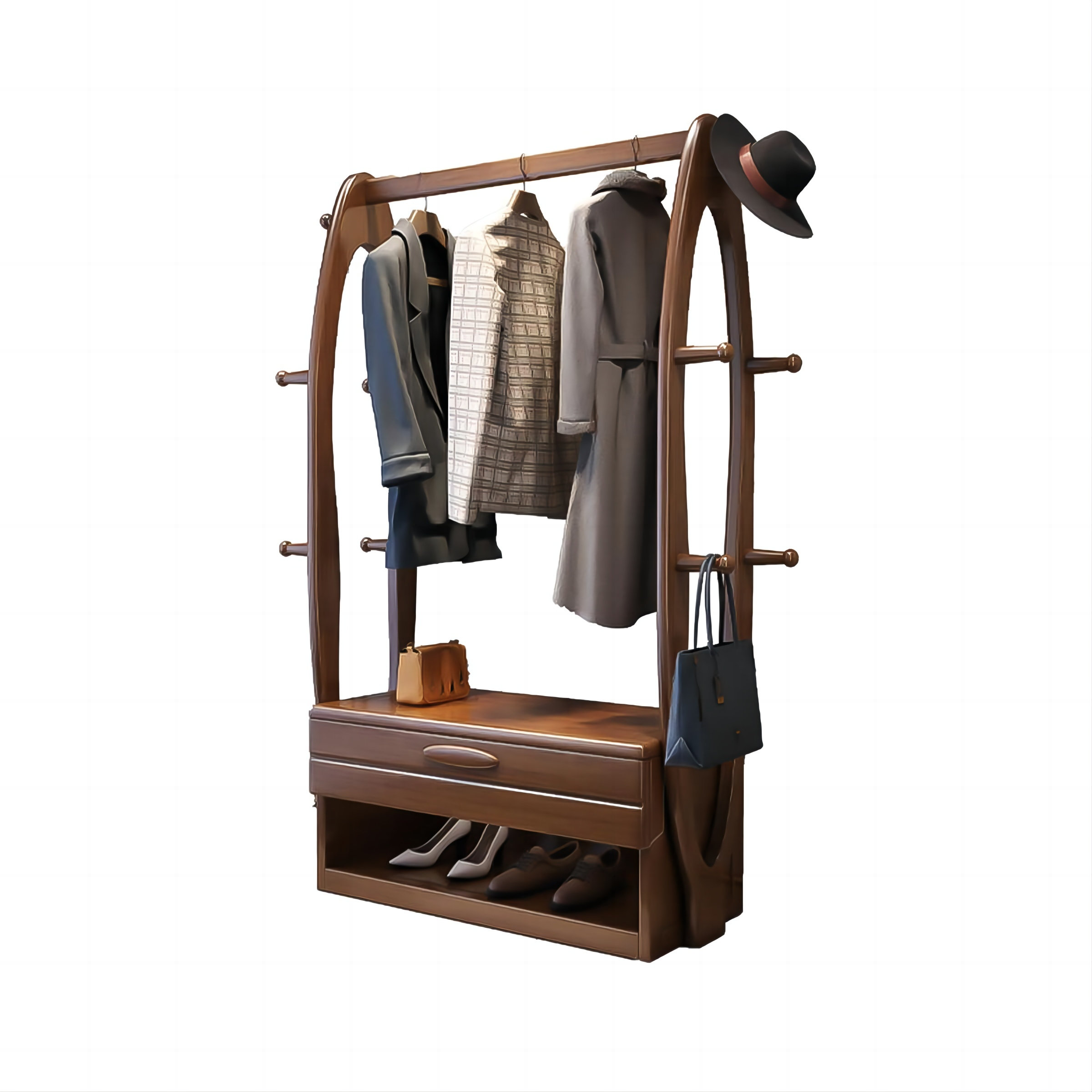 Recon Furniture 33.46" Solid Wood Clothes Rack - Wayfair Canada