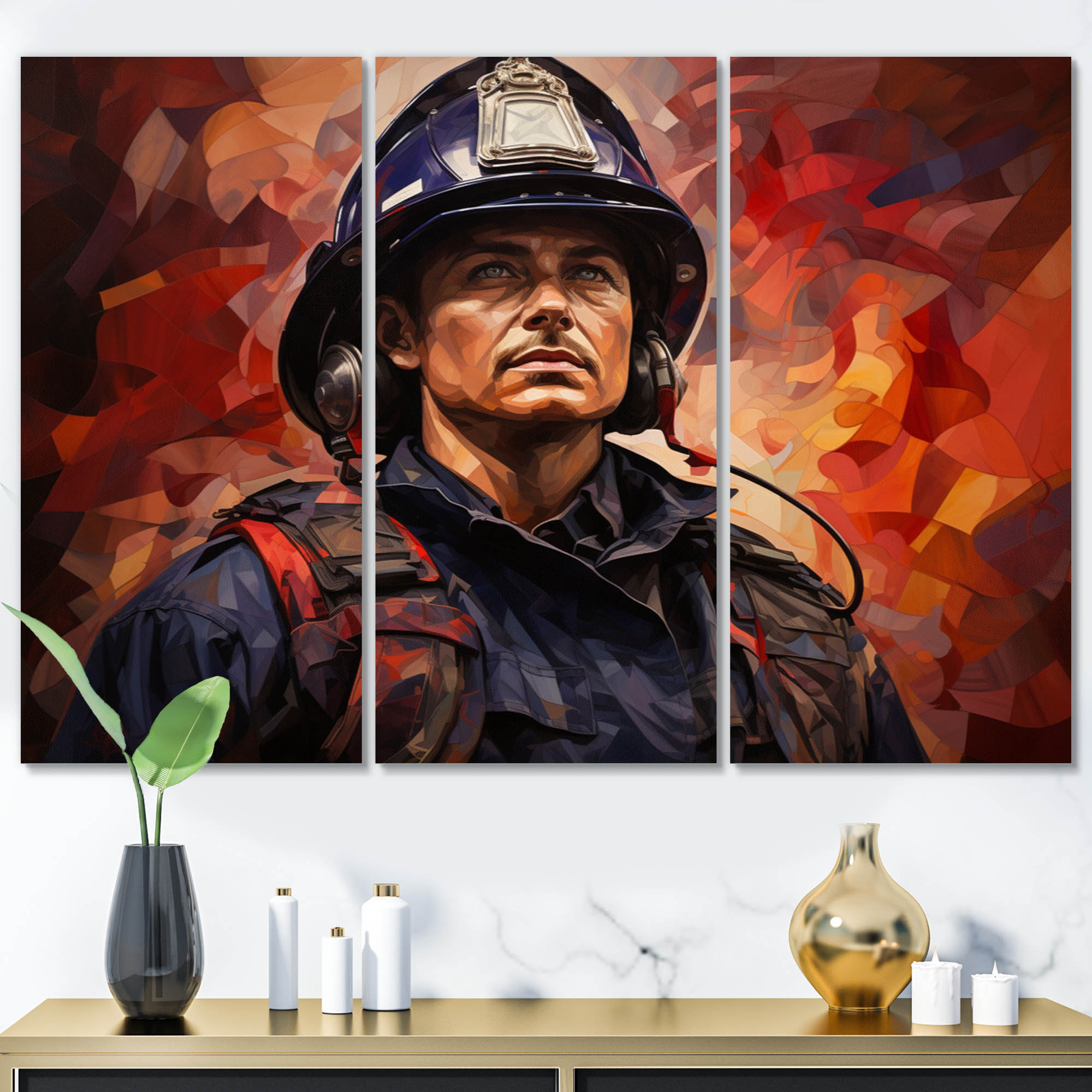 Winston Porter Fireman Portrait II - Fireman Wall Art Print Set ...