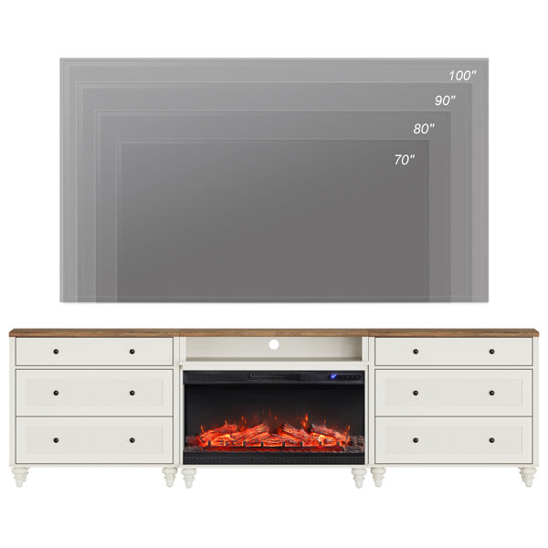 Canora Grey TV Stand With 36" Electric Fireplace For Tvs Up To 100 ...