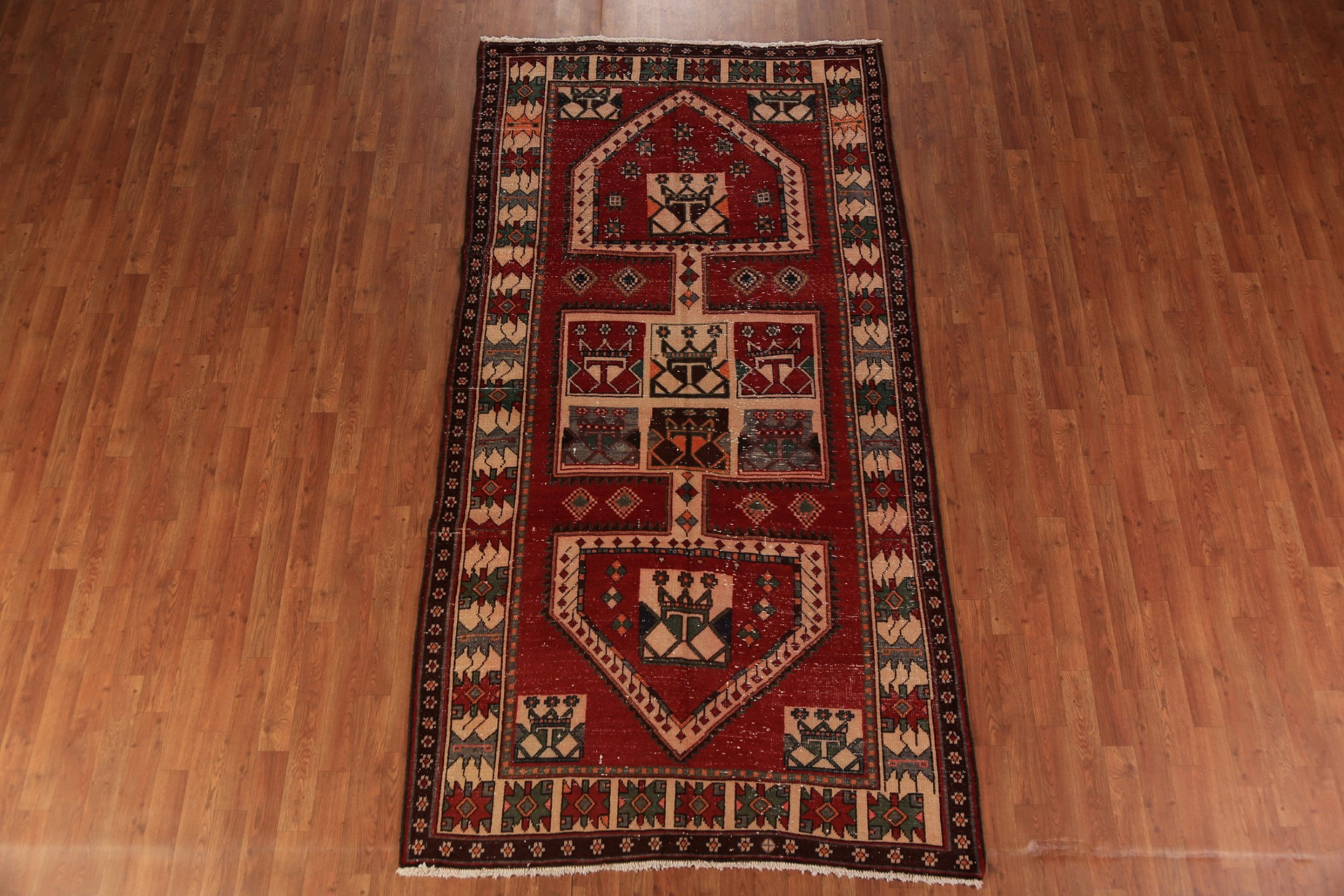 Bloomsbury Market Tribal Red Wool Area Rug 5x9 | Wayfair