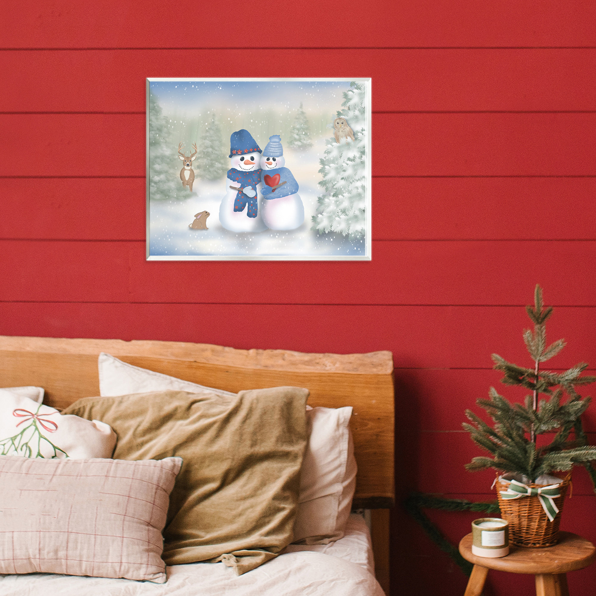 One Allium Way® Snow In Love Snowman Couple Wall Plaque, design by Lynn ...