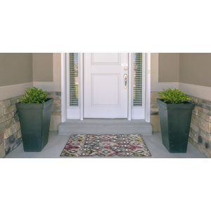 Bungalow Rose Kivett Ikat Ivory and Charcoal Indoor Outdoor Machine ...