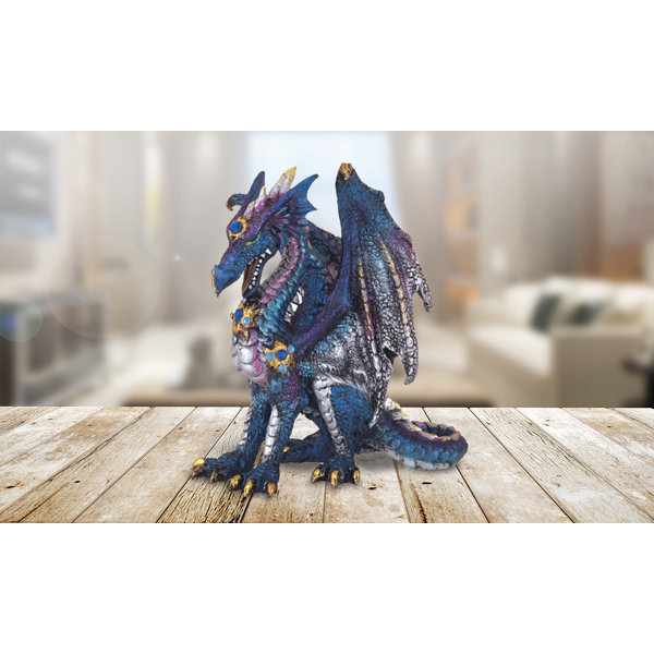 Trinx Jaykon 4"H Blue Dragon Figurine Unique Gifts | Wayfair