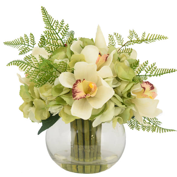 Primrue Dancing Orchid Floral Arrangement in Planter | Wayfair