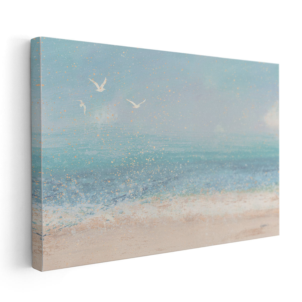 Dovecove Splatter Beach I Neutral - Canvas Print Wall Art | Wayfair
