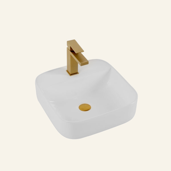 Tech Cube Square Counter Top Wash Basin (White Finish) CUPC Certified ...