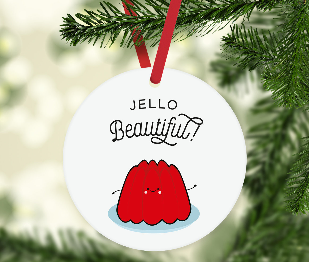 The Holiday Aisle® Funny Food Pun Christmas Jello Ball Ornament | Wayfair