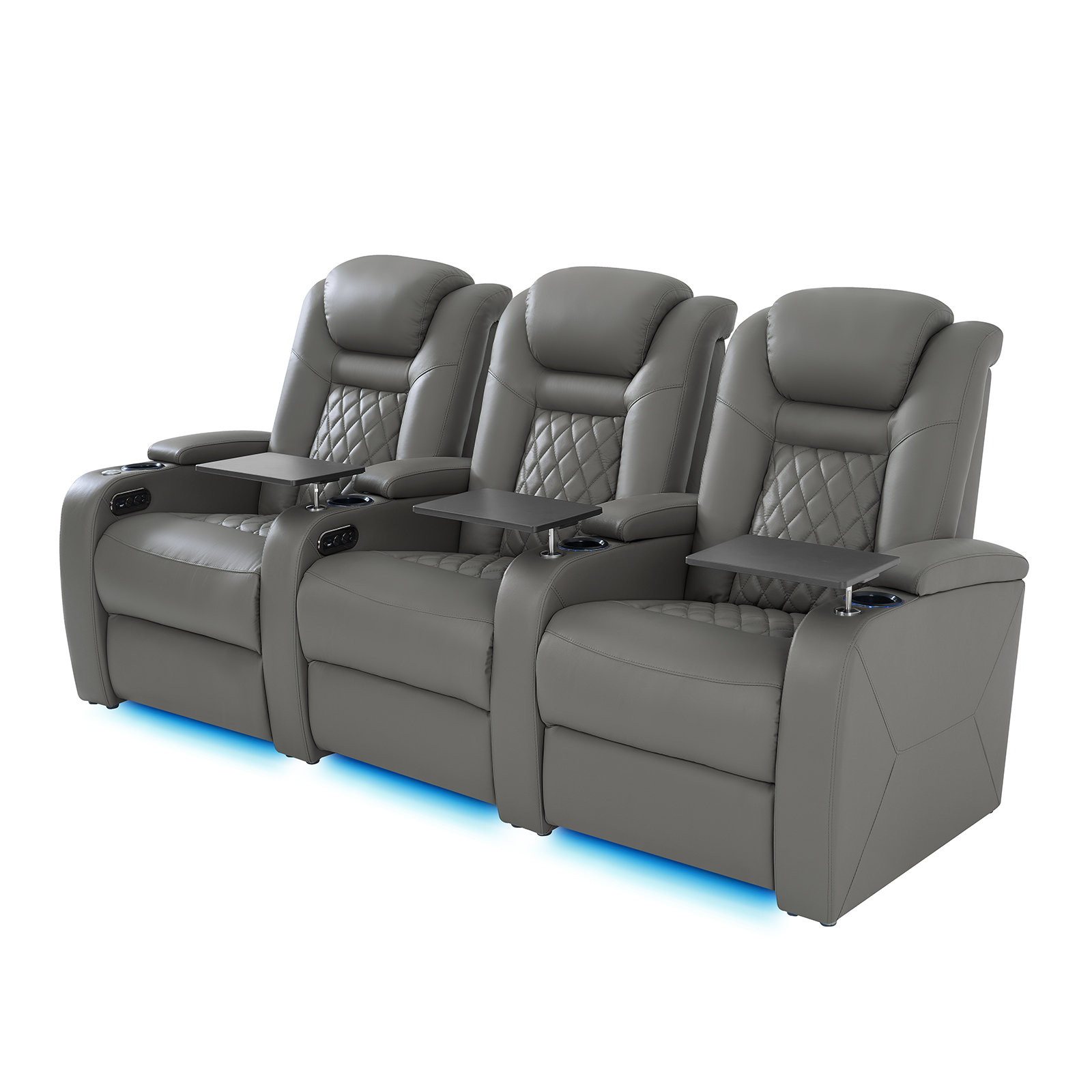 Wrought Studio™ Leather Home Theater Seating Dual Power Movie Theater ...