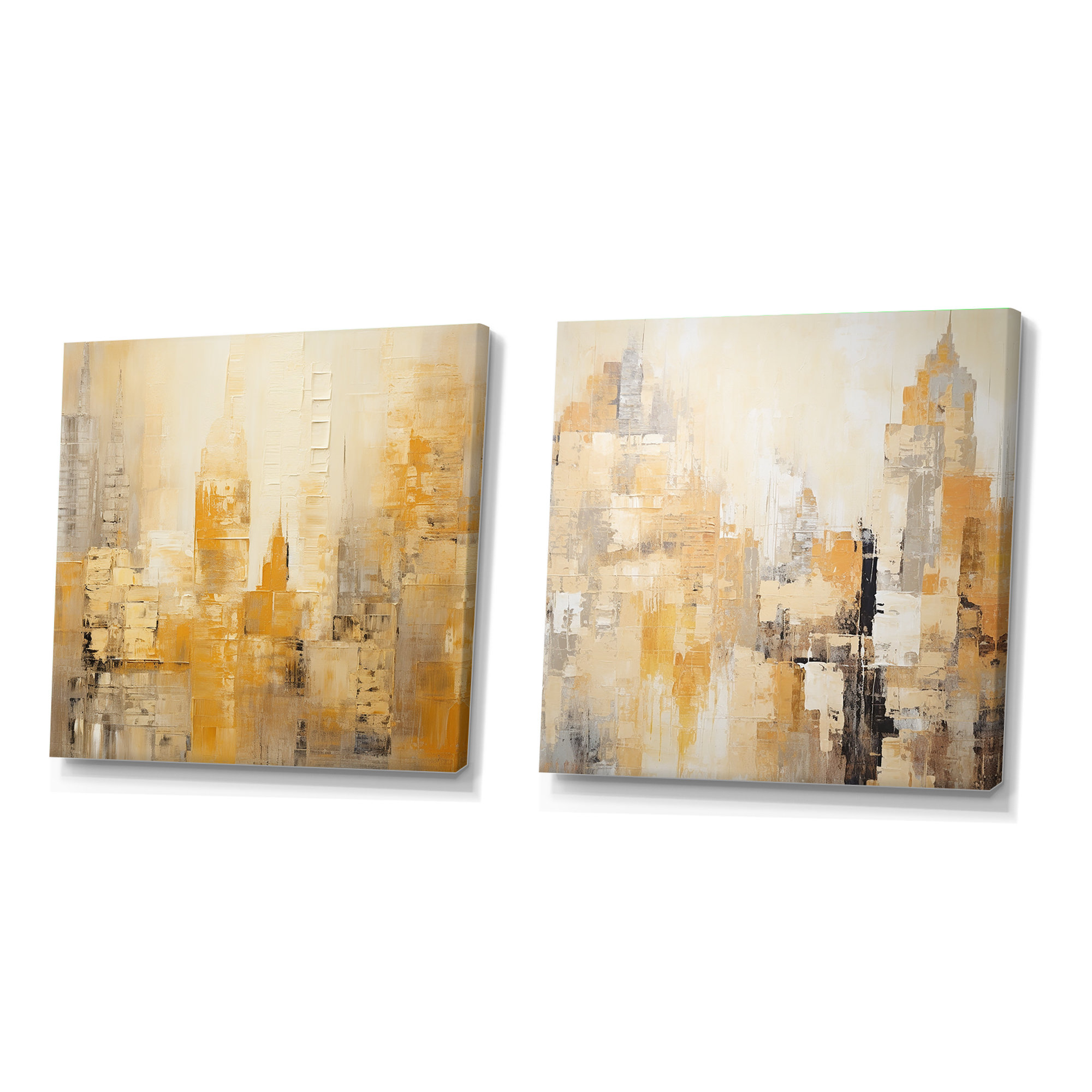 Ivy Bronx Modern Cityscape Skycraper Bronze Blocks II - Abstract ...